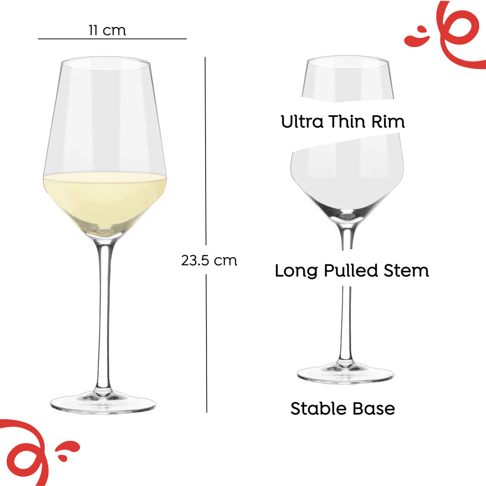 Buy Sipologie Bordeaux Crystal Wine Glasses Set Of 6 440ml